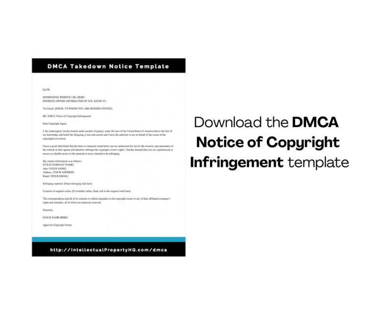 DMCA Takedown Notice Template Intellectual Property HQ